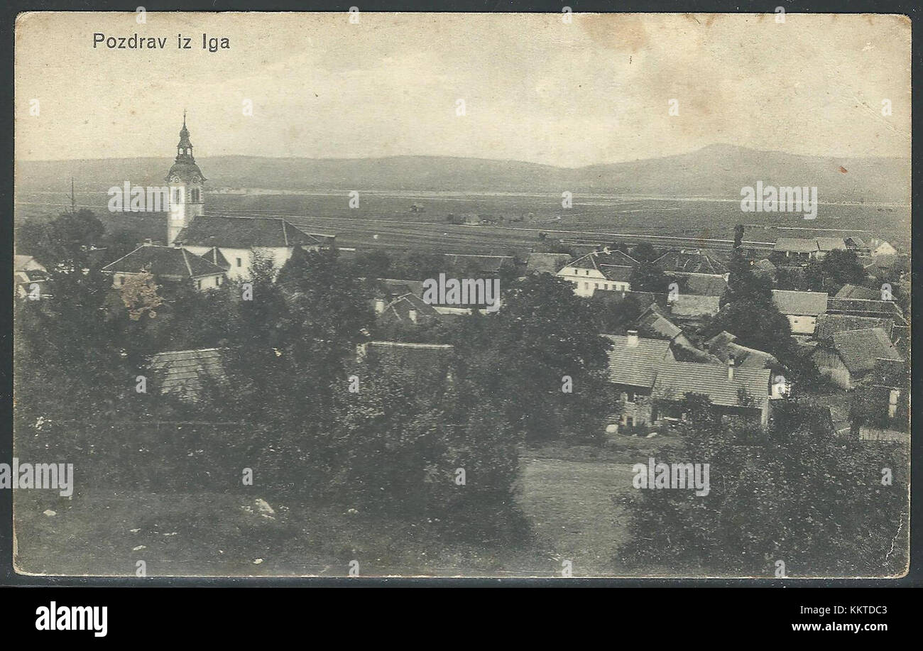 This vintage postcard from 1911 features an image of Ig, showcasing ...