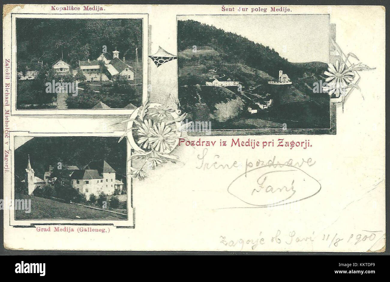 Postcard of Medija 1900 Stock Photo - Alamy