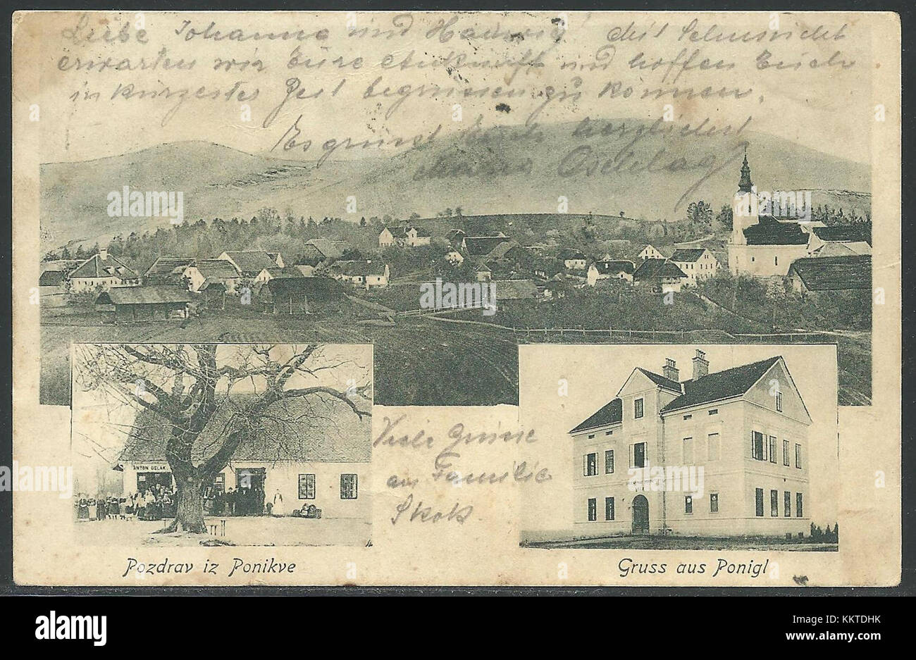 Postcard of Ponikva 1906 Stock Photo - Alamy