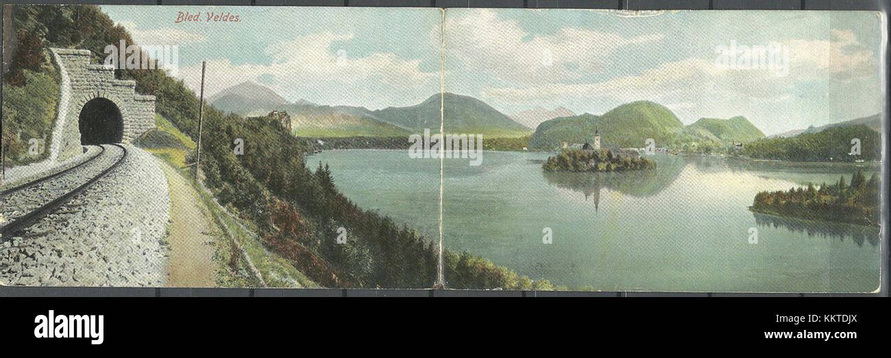This postcard from 1907 depicts the picturesque town of Bled, Slovenia ...