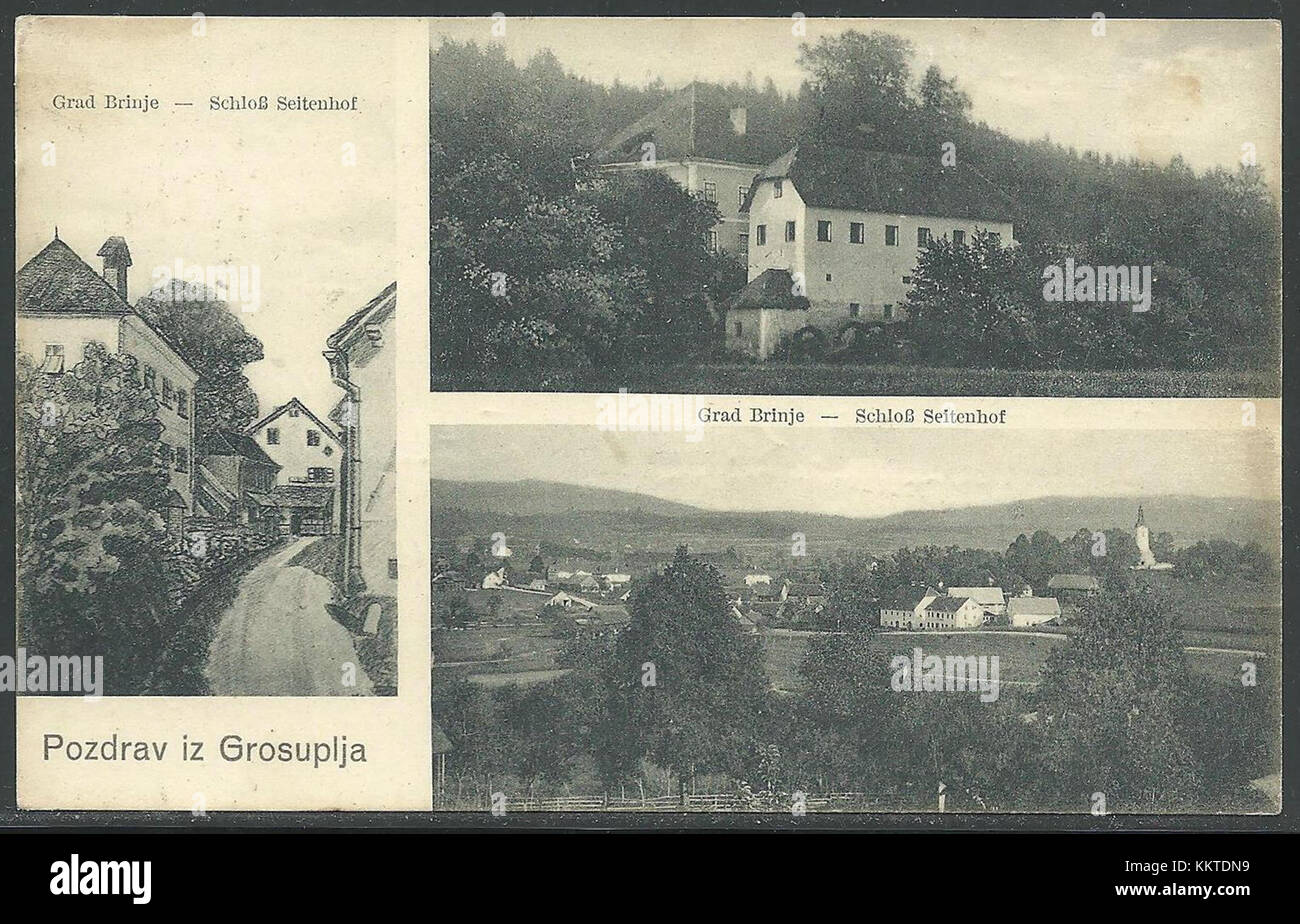 A postcard from 1913 depicts the town of Grosuplje, Slovenia ...