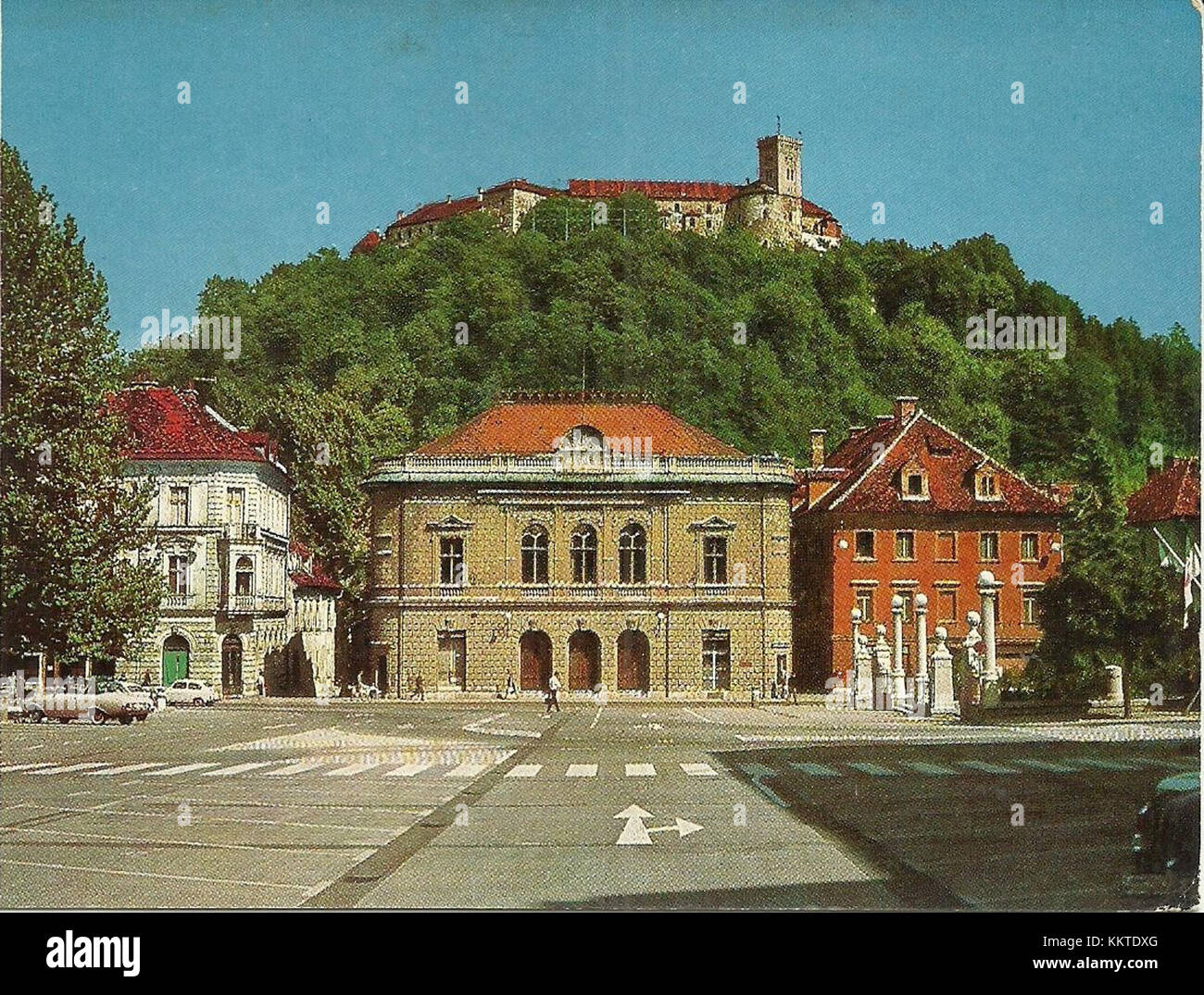 A vintage postcard from 1966 depicting Congress Square, a notable ...