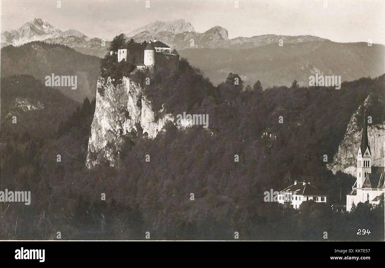This 1930 postcard captures the iconic view of Lake Bled, Slovenia ...