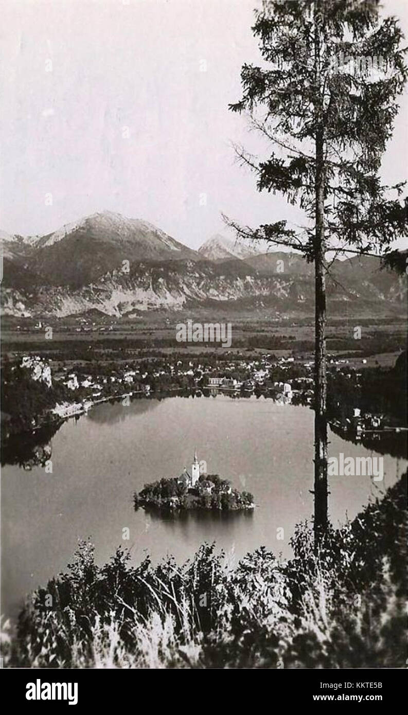 Postcard of Bled 1936 Stock Photo - Alamy