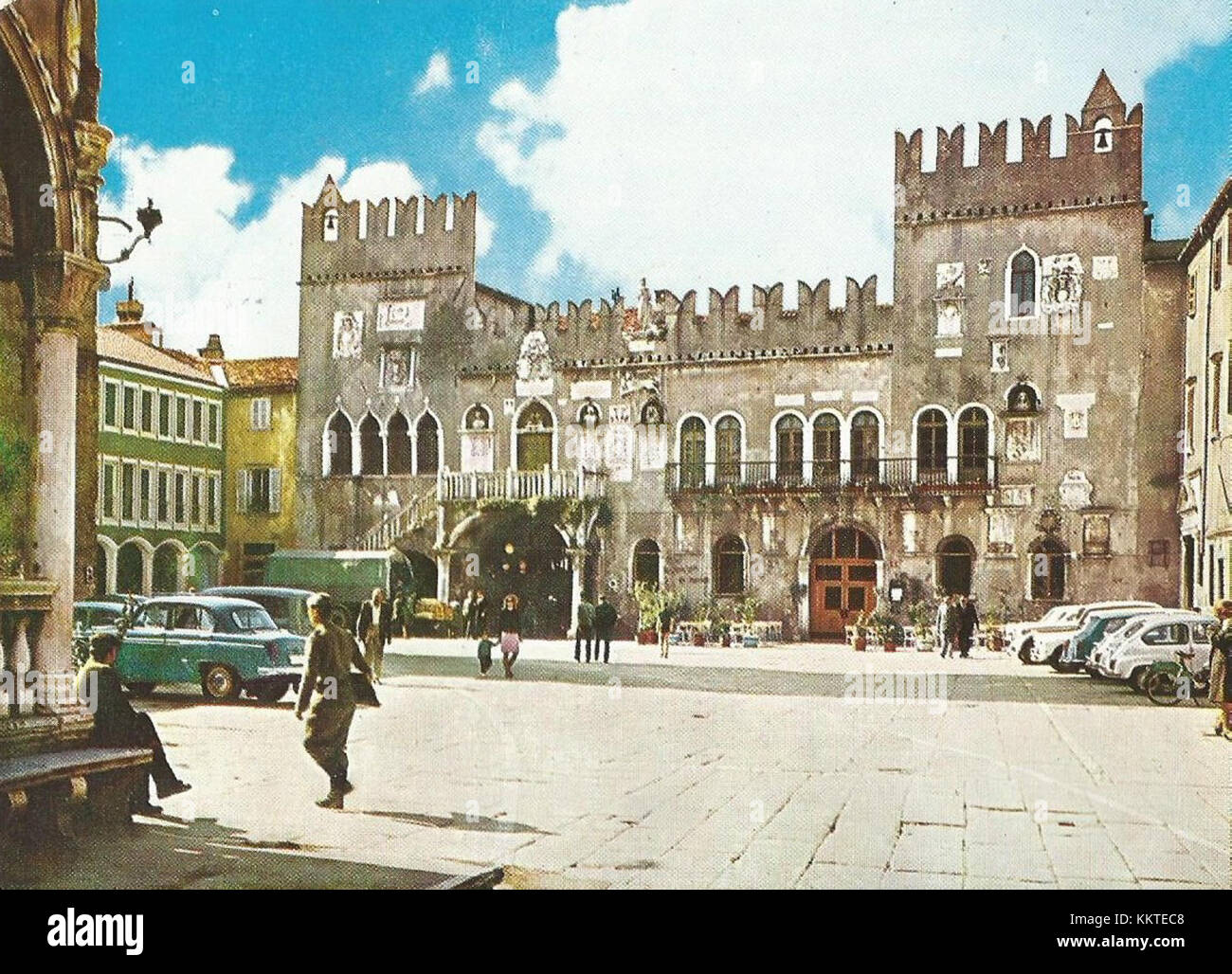 This postcard features the Praetorian Palace, a historic building with ...
