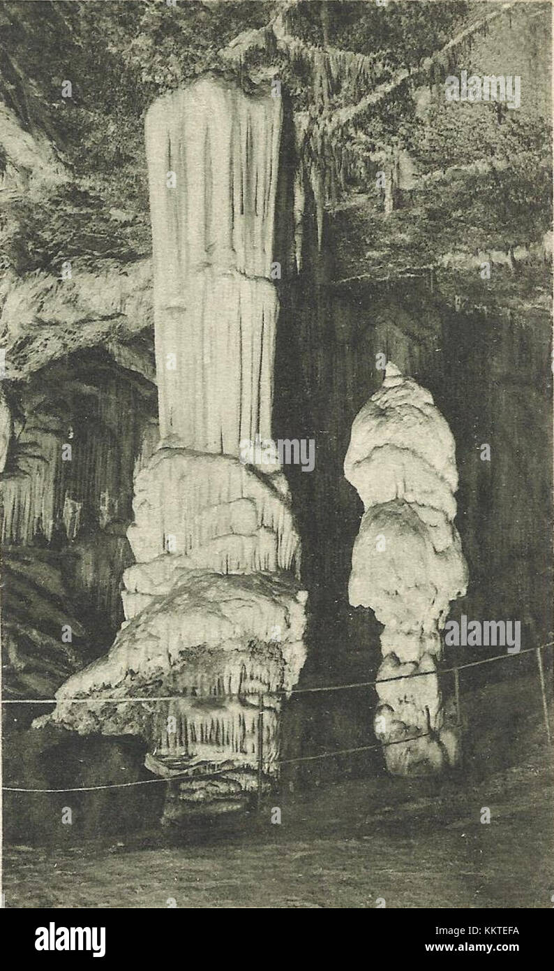 This postcard features the Postojna Cave in Slovenia, a well-known ...