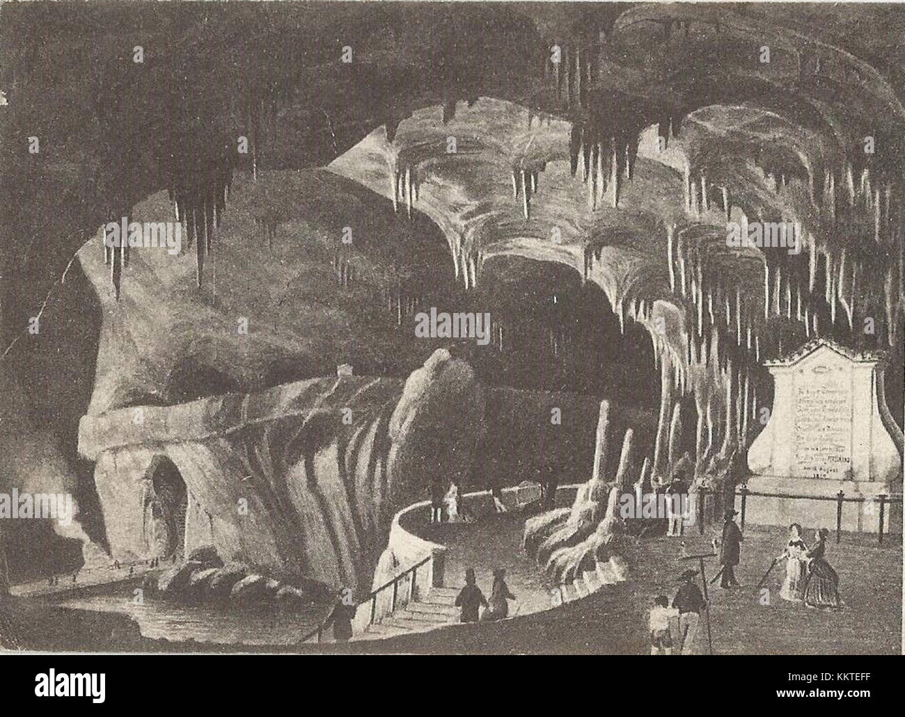 A postcard featuring an image of Postojna Cave, a famous karst cave ...