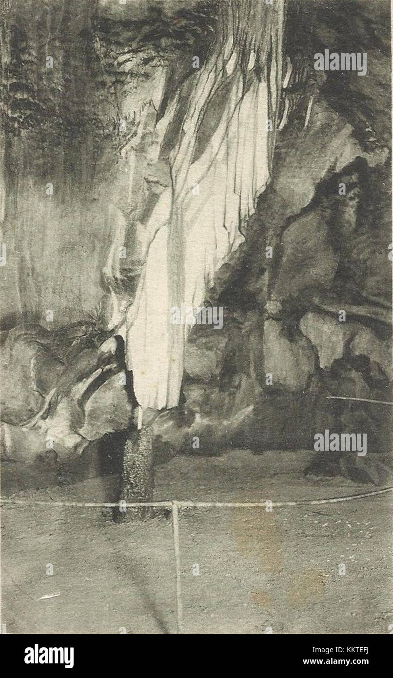 This vintage postcard depicts Postojna Cave, a famous karst cave system ...