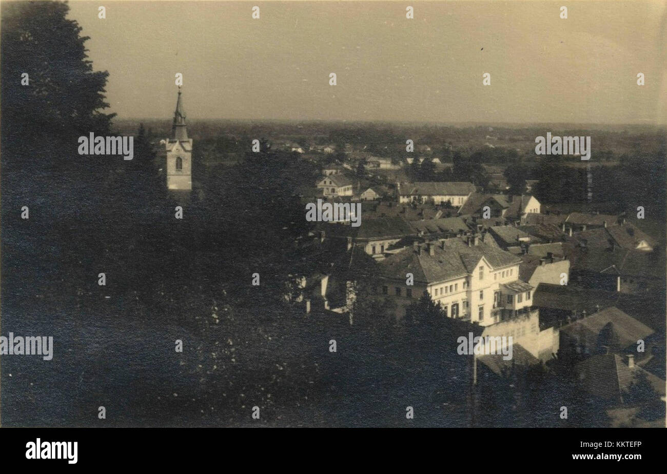 A postcard from 1954 depicting Ljutomer, a town in northeastern ...