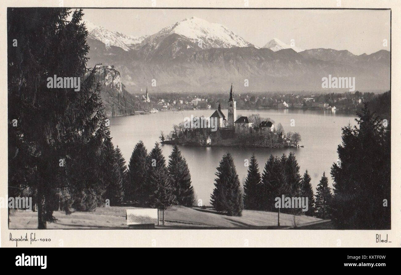 A postcard from Bled, Slovenia, dating back to 1960, depicting the ...