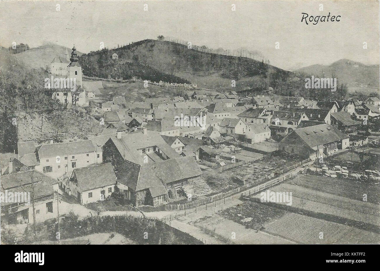 This postcard from 1920 depicts the town of Rogatec, offering a glimpse ...