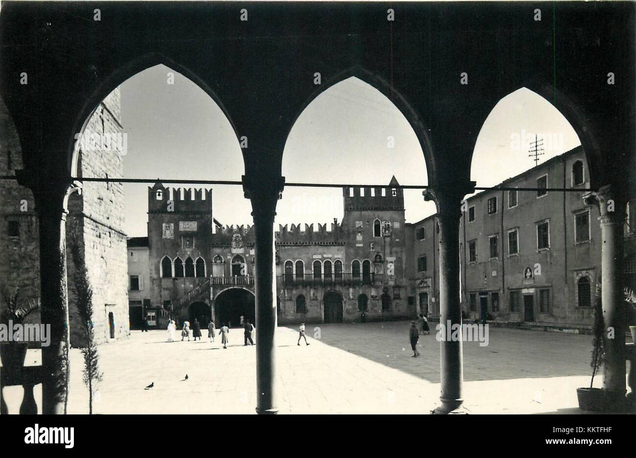 A vintage postcard showing the Praetorian Palace, an ancient Roman ...