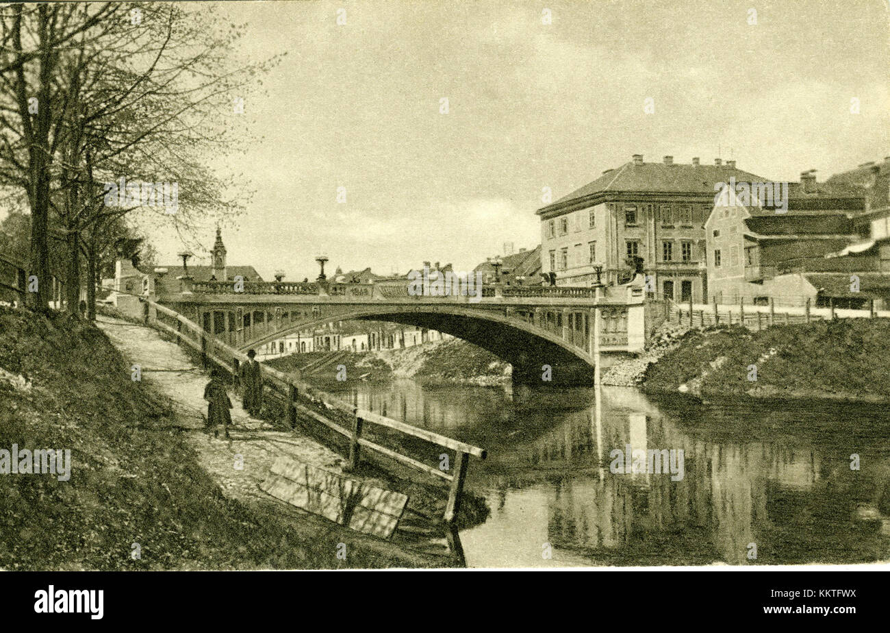 Postcards from 1911 showcase the Dragon Bridge in Ljubljana, Slovenia ...