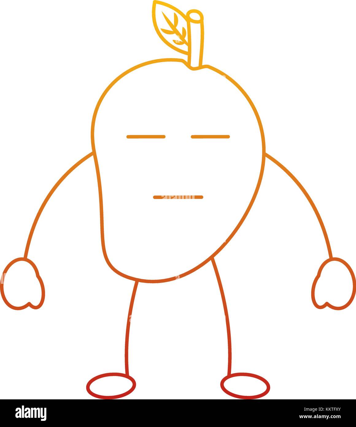 kawaii mango fruit cartoon character facial expression Stock Vector ...