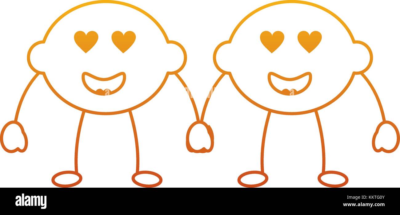 pair kawaii lemon cartoon cheerful character Stock Vector Image & Art ...