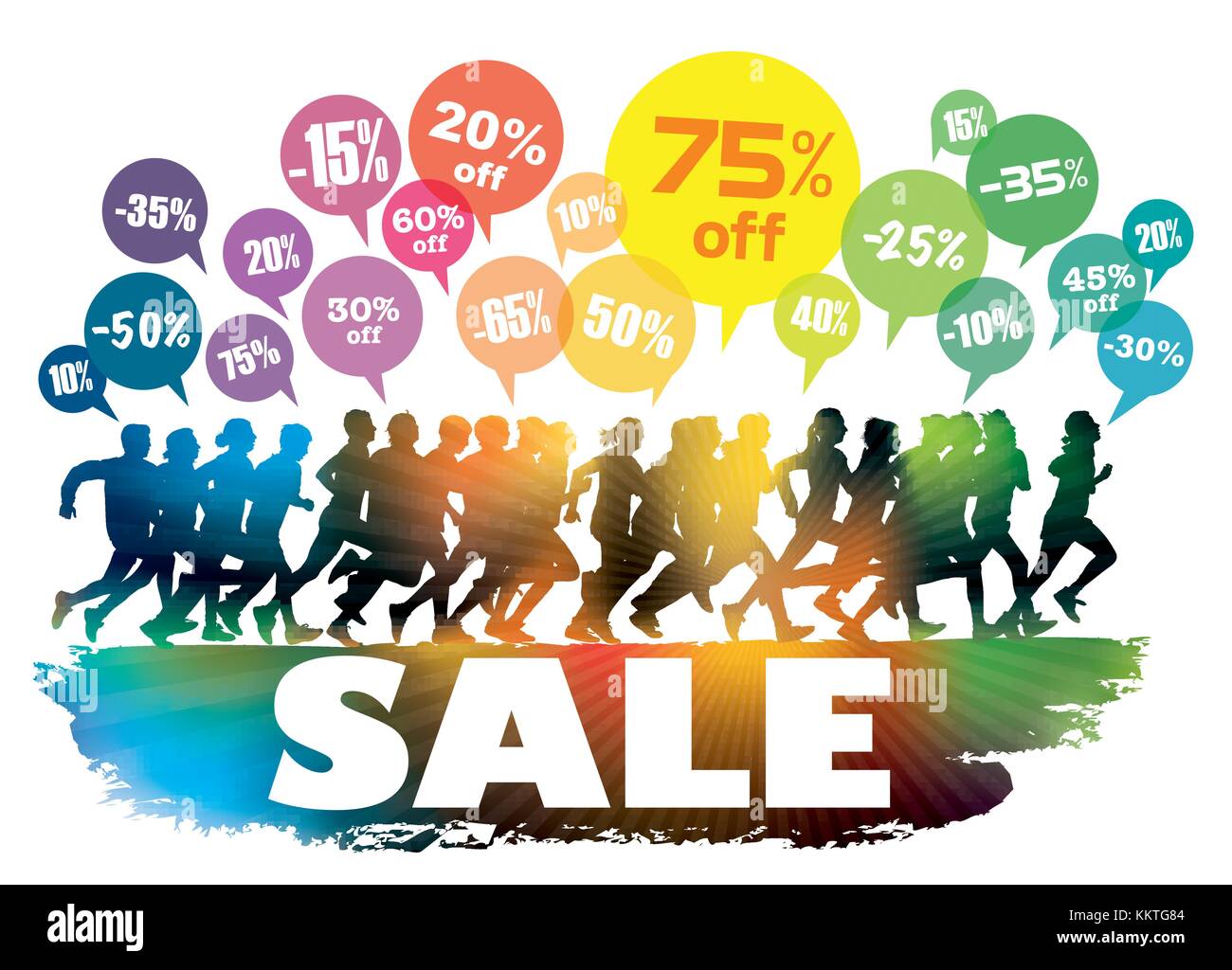 Crowd people shopping mall Stock Vector Images - Alamy