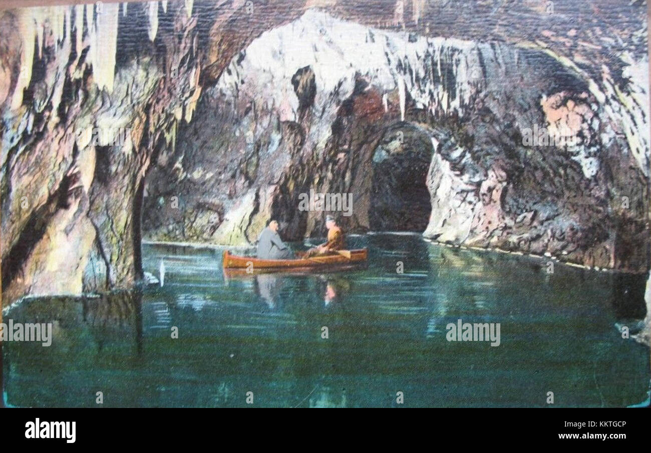 This postcard from 1910 features the Postojna Cave in Slovenia, a ...