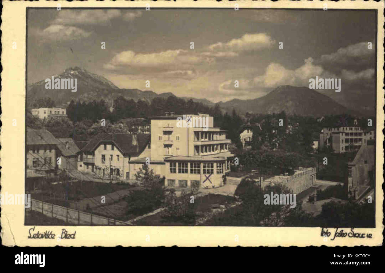 This postcard from the 1920s captures the picturesque scenery of Bled ...