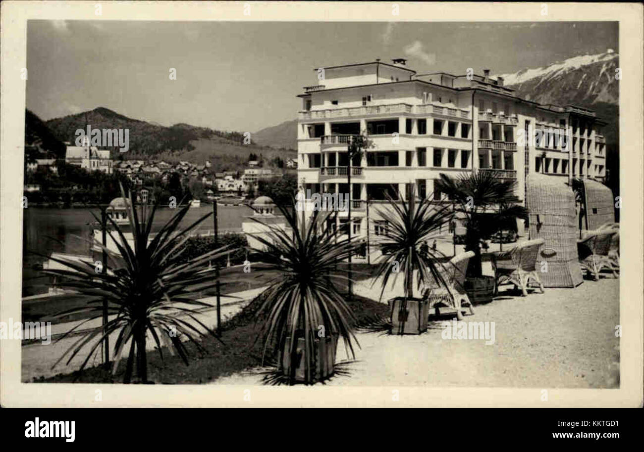 This 1930s postcard of Bled, Slovenia, captures the serene beauty of ...