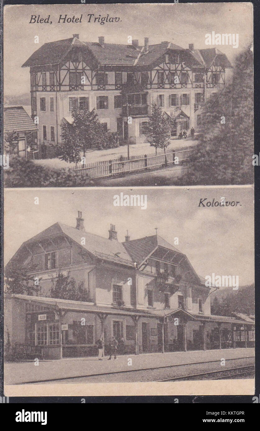 This 1925 postcard of Bled, Slovenia, captures the picturesque ...