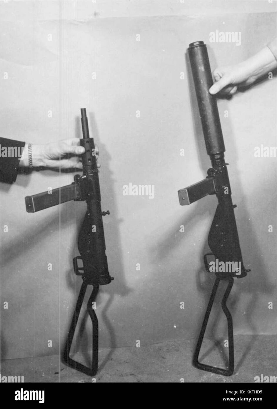This submachine gun, equipped with a silencer, was used by Norwegian ...