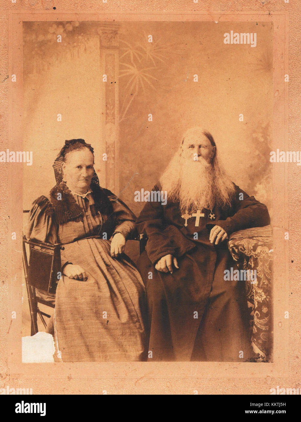 A historical photograph of the parents of Alexander Stepanovich Popov ...