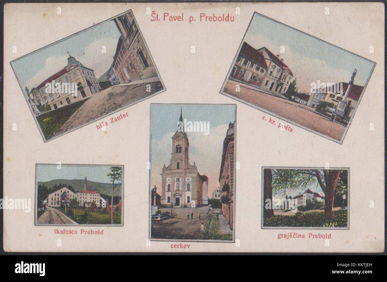 This postcard from circa 1916 shows the town of Prebold, Slovenia ...