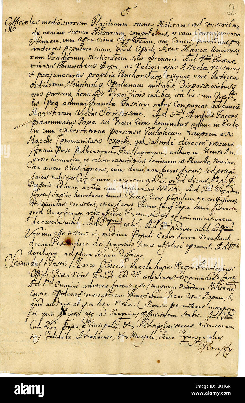 F 179 I 21 Fol.2 A is a historical document or manuscript, likely part ...