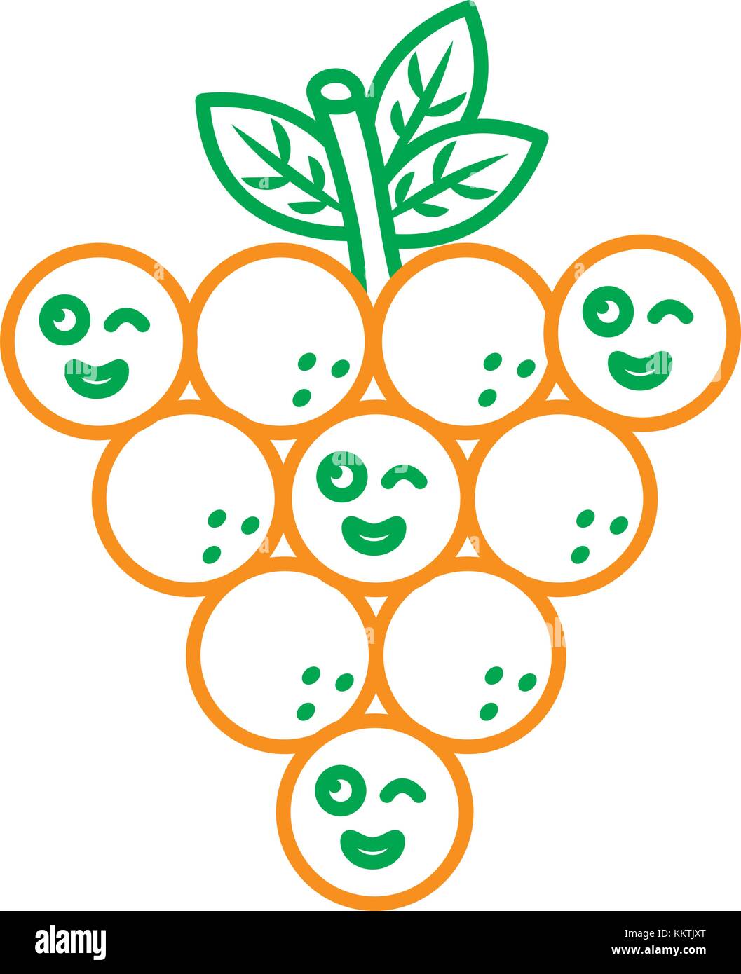 Green grape wine line Stock Vector Images - Alamy