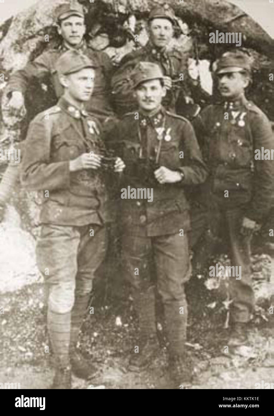 This image shows soldiers of the 7th Infantry Regiment on Mrzli Vrh, a ...
