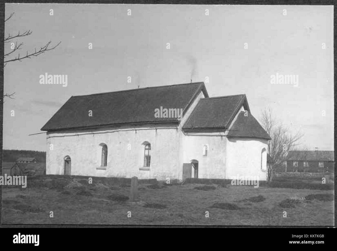 Bringetofta Church, captured in a photograph from the Swedish National ...