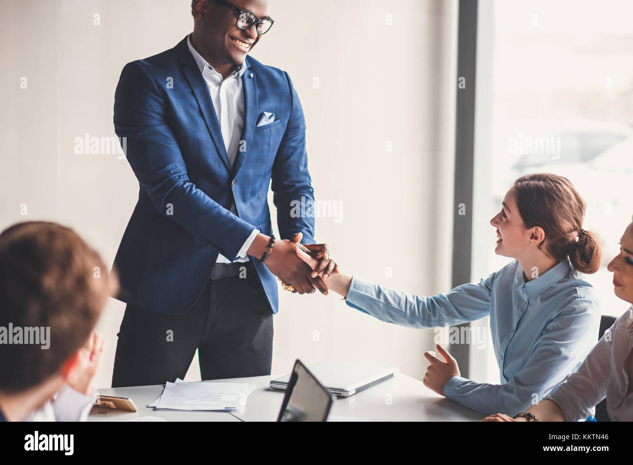 Business People Handshake Greeting Deal Concept Stock Photo - Alamy