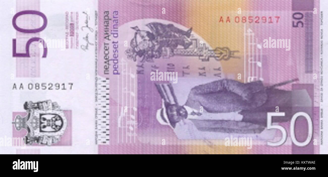 '50RSD Reverse' likely refers to the reverse side of a 50 Serbian dinar ...