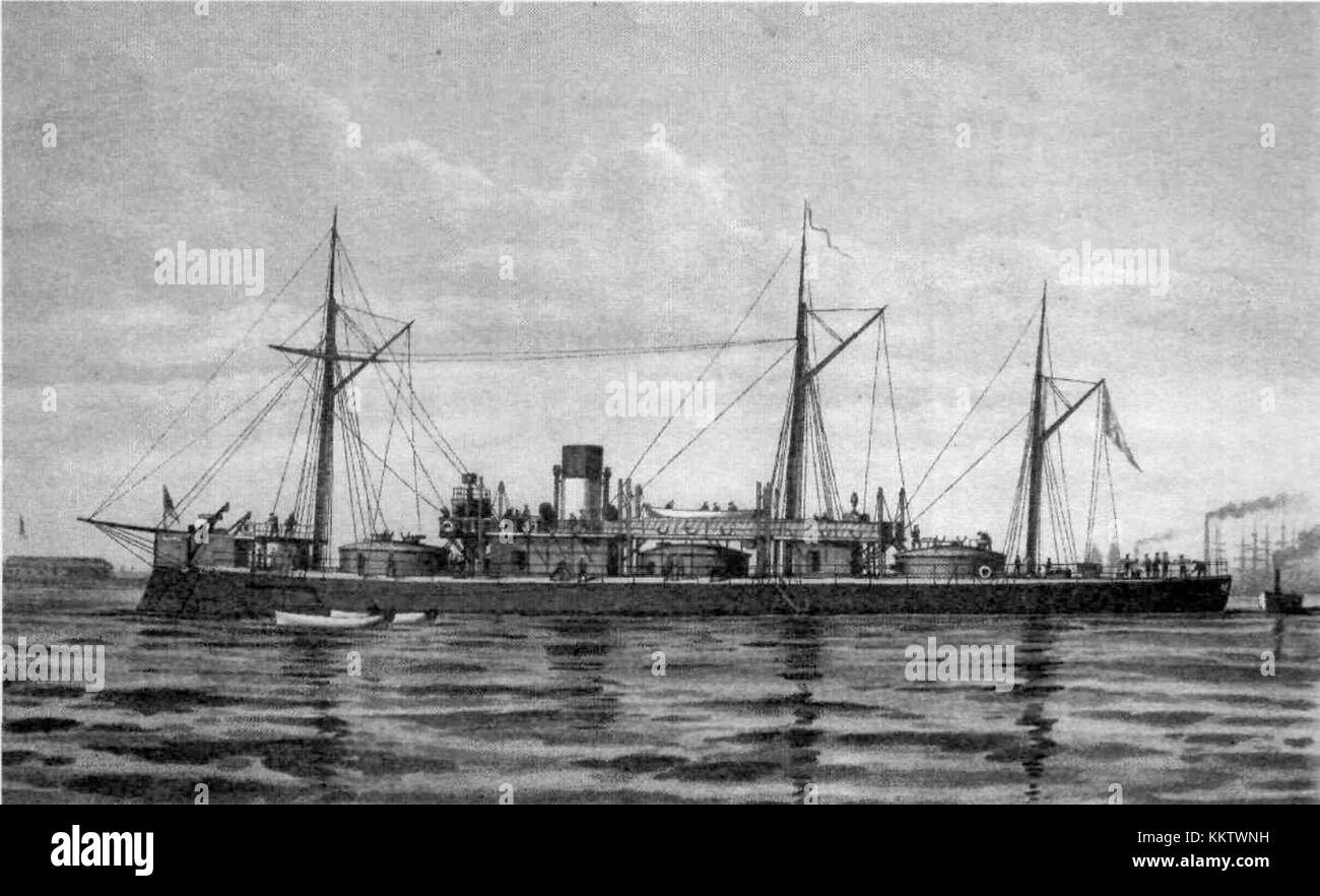 The turret frigate *Admiral Lazarev*, built in 1867, was one of the ...