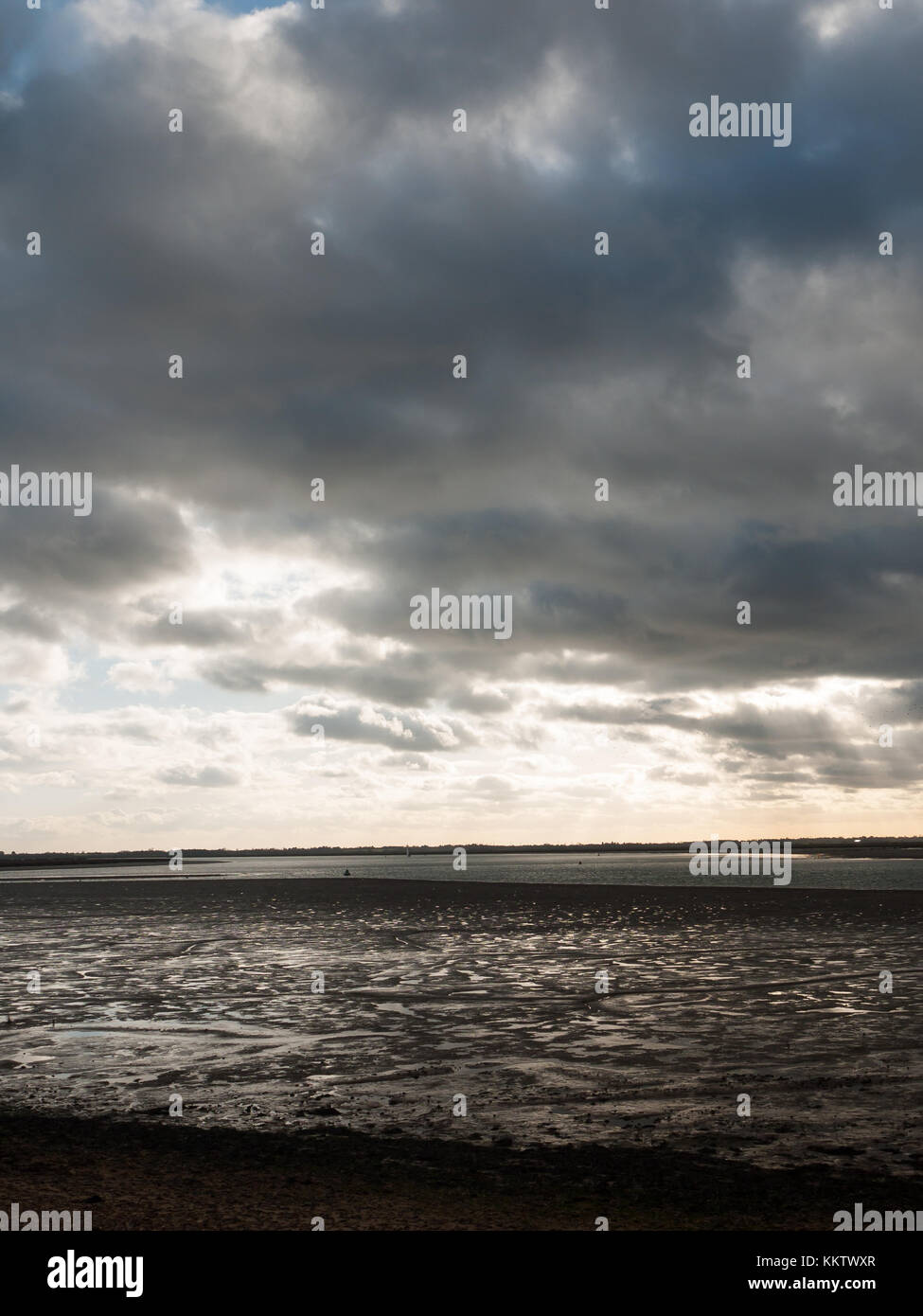 stunning dramatic cloud sky over estuary lake river ocean coastline ...