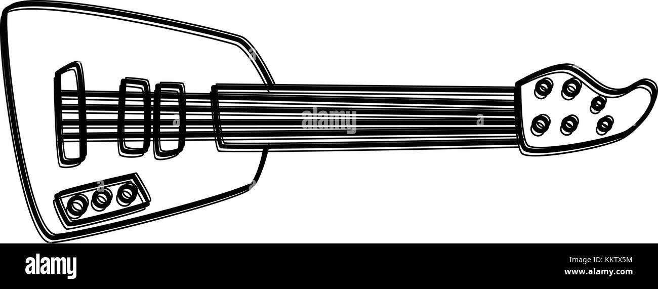 guitar music instrument doodle sketch cartoon vector art Stock Vector ...