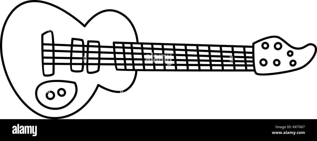 guitar music instrument doodle sketch cartoon vector art Stock Vector ...