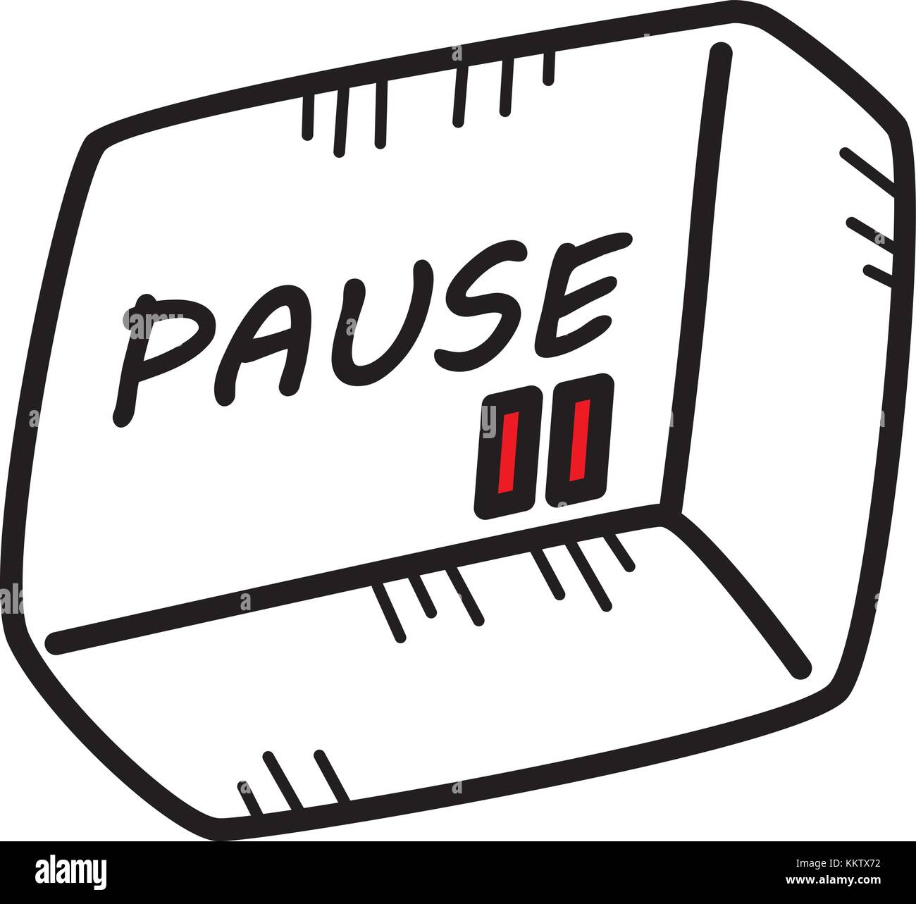 multimedia media button icon doodle sketch cartoon vector Stock Vector ...