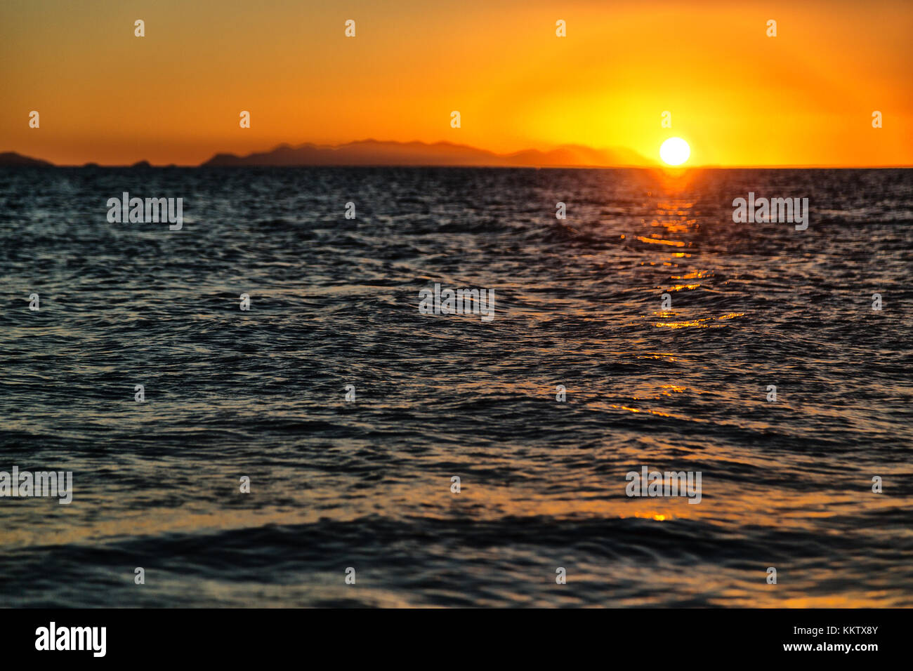 in australia the sunset in the ocean like concept of relax and holiday ...