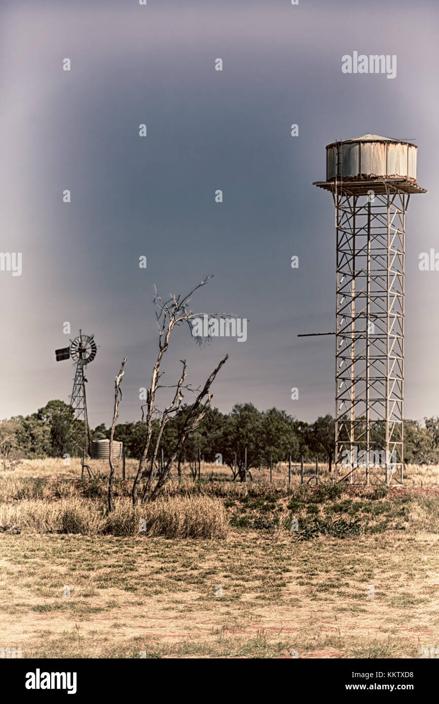 in australia the concept of remote in the outback with asphalt line and ...