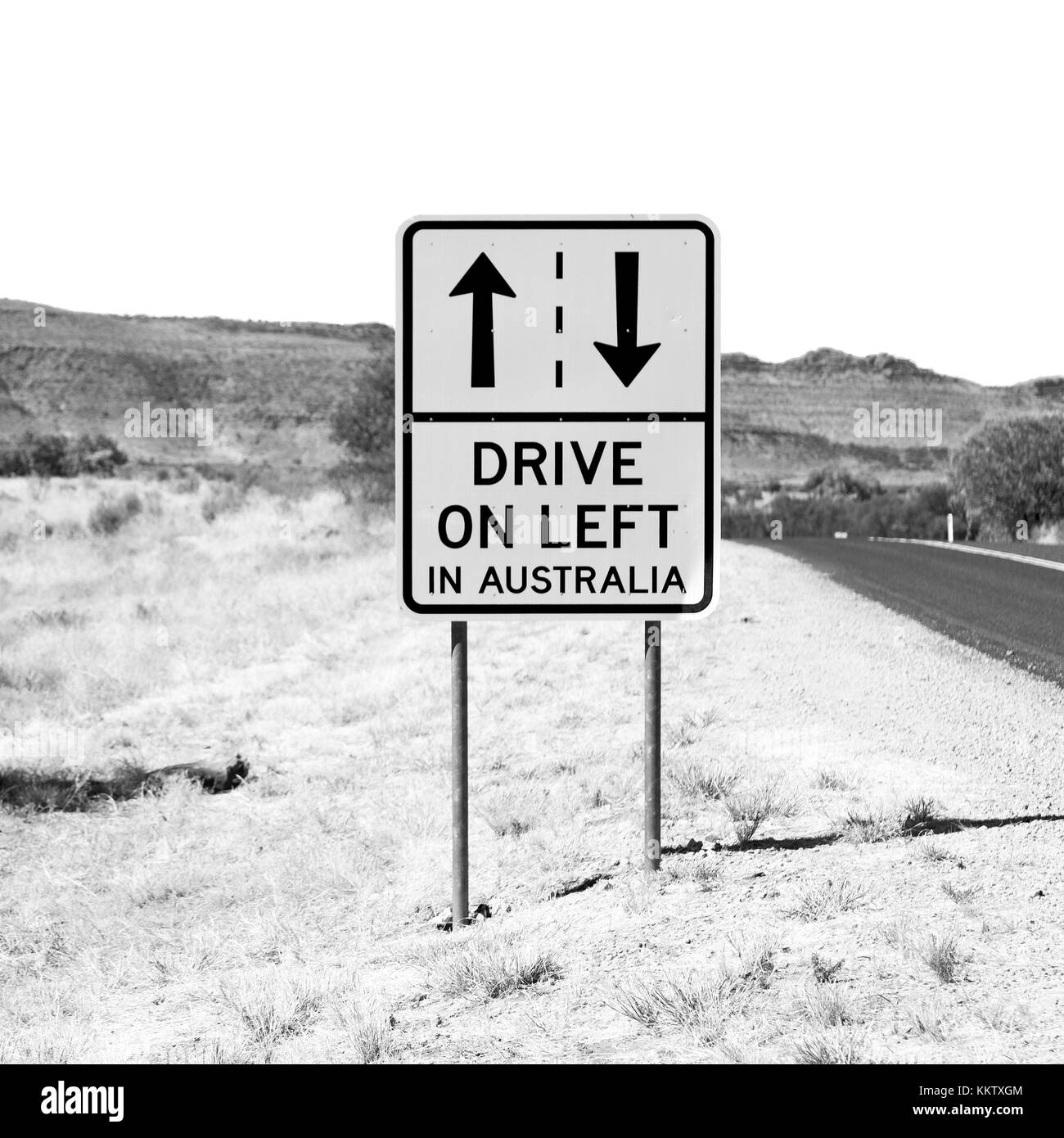 in australia the sign of drive on left like concept of safety Stock ...