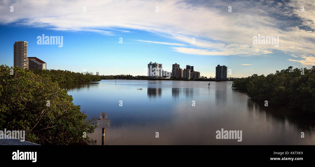 Clam Pass river that travels through the marsh estuary that leads down ...
