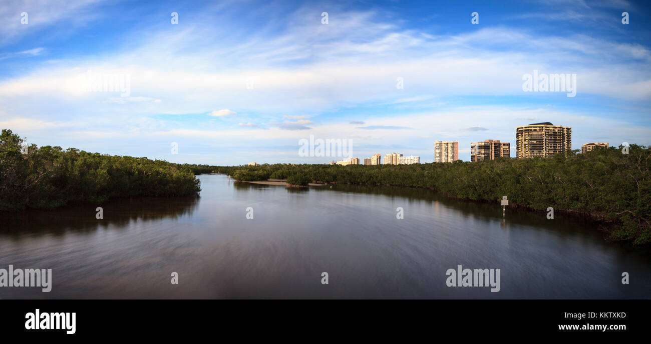 Clam Pass river that travels through the marsh estuary that leads down ...