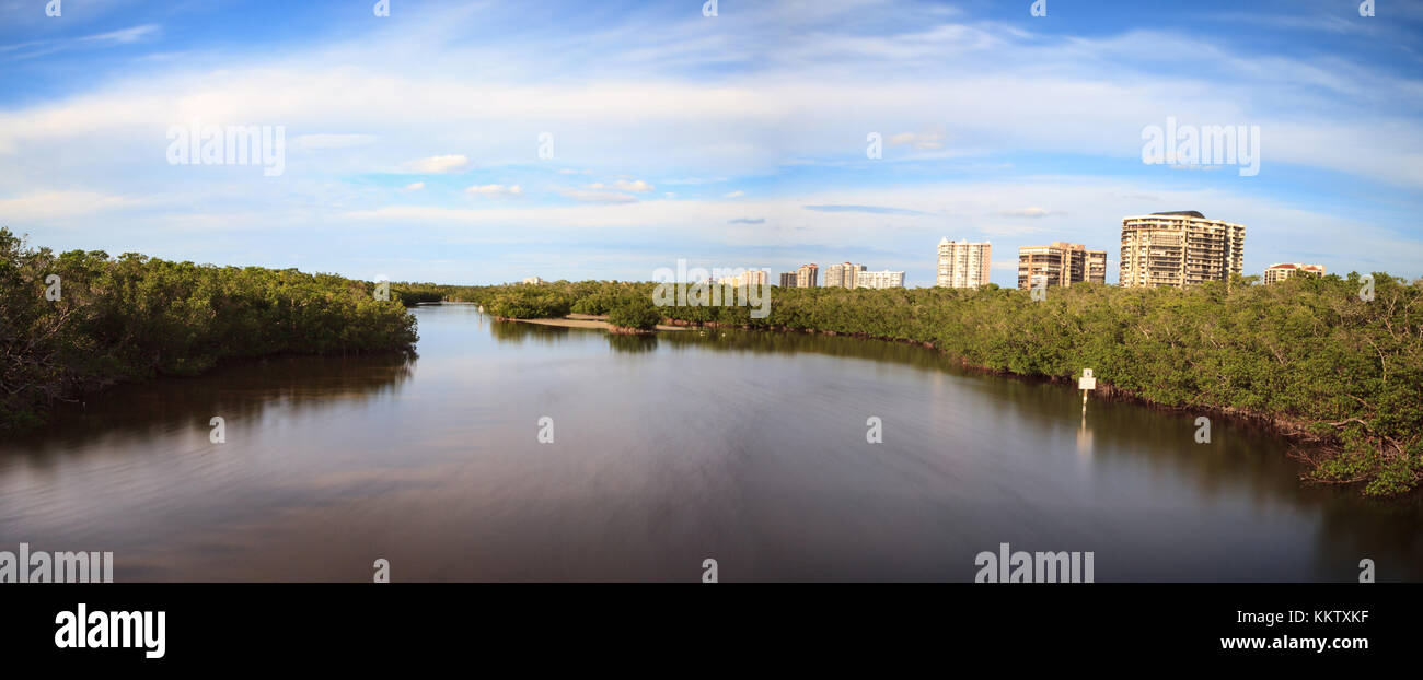 Clam Pass river that travels through the marsh estuary that leads down ...