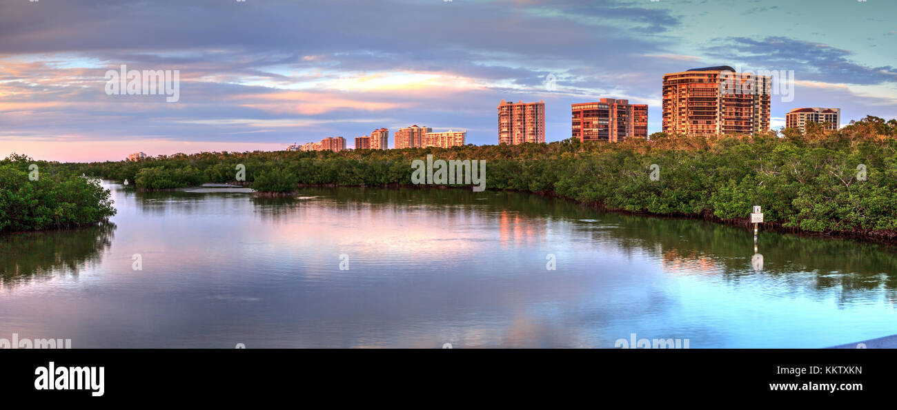 Clam Pass river that travels through the marsh estuary that leads down ...