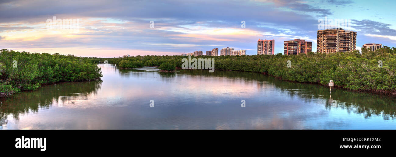 Clam Pass river that travels through the marsh estuary that leads down ...