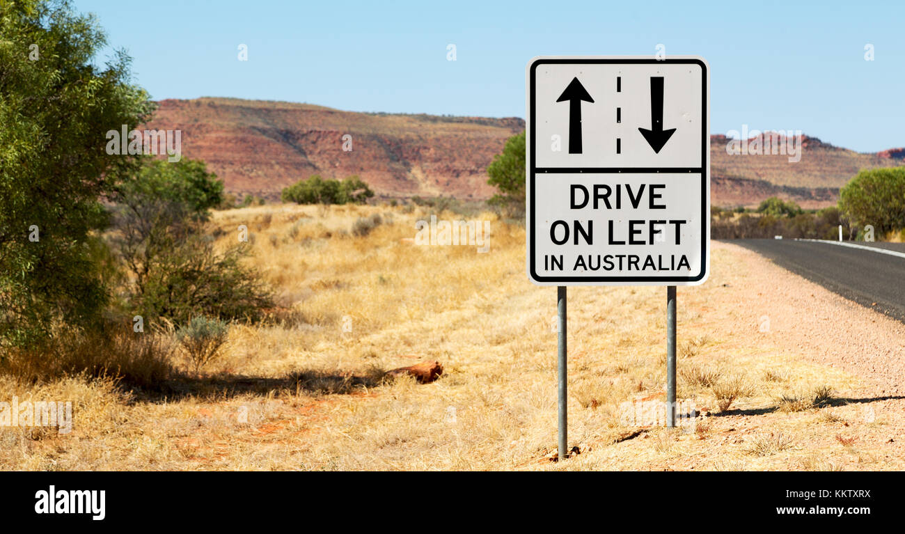 in australia the sign of drive on left like concept of safety Stock ...