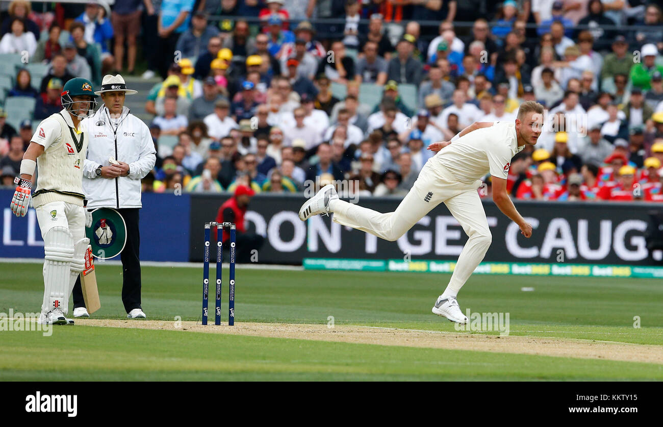 England's Stuart Broad bowls during day one of the Ashes Test match at ...