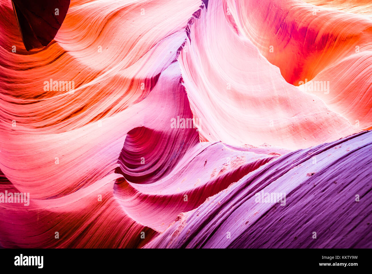 Beautiful light and shapes of colorful sand rock in Lower Antelope ...