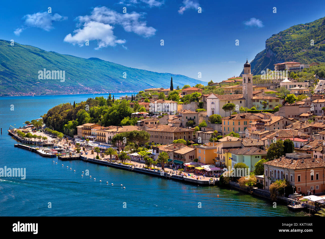 Limone sul Garda waterfront view, Lombardy region of Italy Stock Photo ...